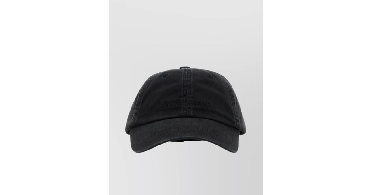 Stone Island Cotton Baseball Cap Curved Brim in Black for Men | Lyst