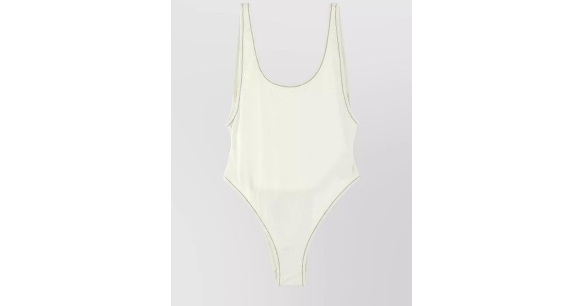 Reina Olga 'Pamela' High-Cut Leg Swimsuit With Low Back in White | Lyst