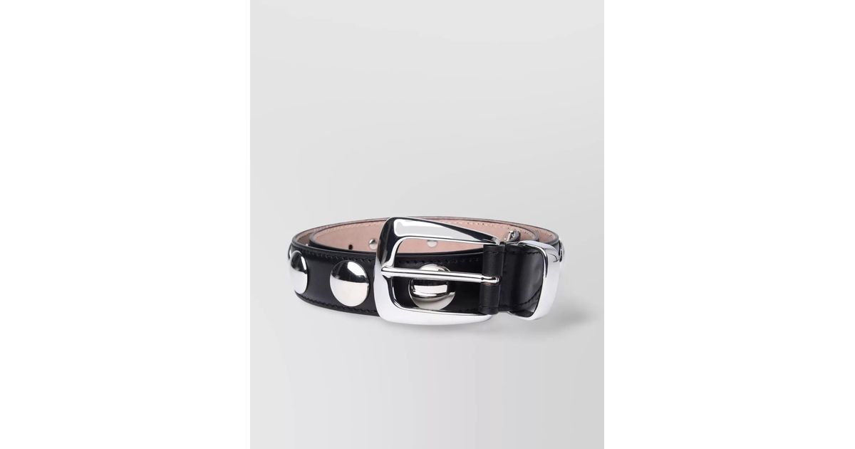 Khaite Leather Belt With Adjustable Length And Studded Detail in ...