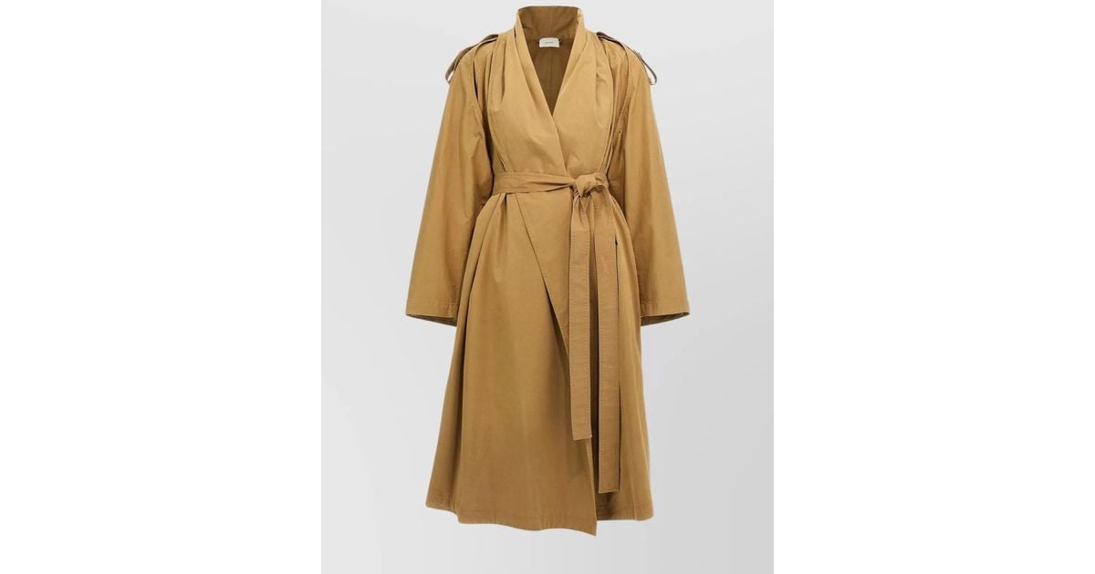 The Row Belted Long Trench Coat With Epaulettes And Storm Flap in ...