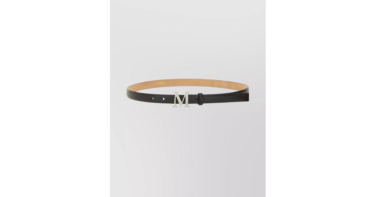 Max Mara Adjustable Leather Belt Metallic Buckle | Lyst UK