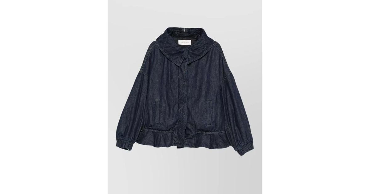 Dries Van Noten Hooded Jacket Contrast Stitching Elasticated Cuffs in ...