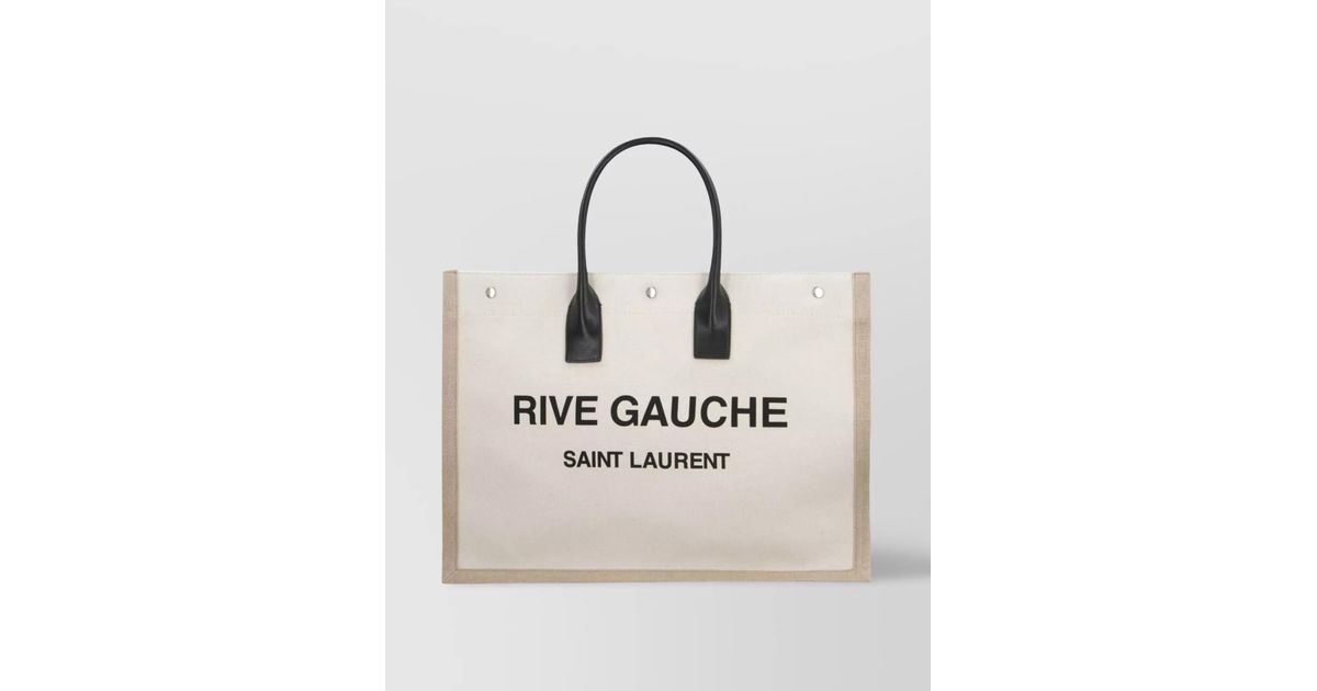 Saint Laurent Rectangular Canvas Tote Bag With Expandable Sides in ...