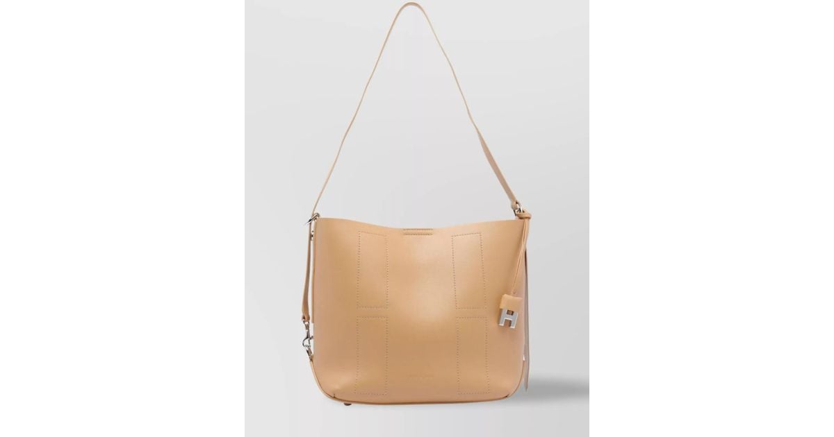 Hogan Leather Hobo Bag Adjustable Strap in Natural | Lyst