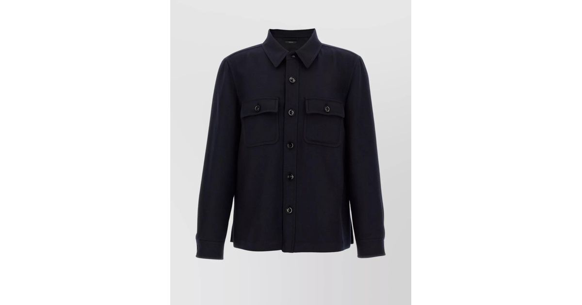 Tom Ford Silk Blend Overshirt in Blue for Men | Lyst