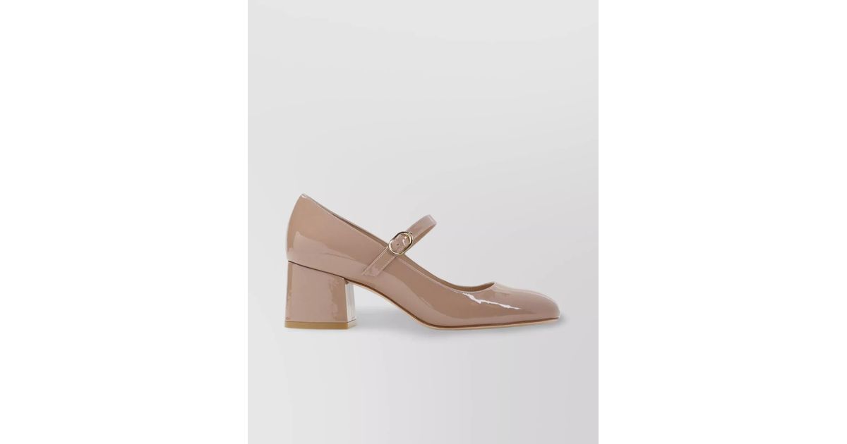 Stuart Weitzman Mary Jane Style Block Heel Pumps in Pink | Lyst UK