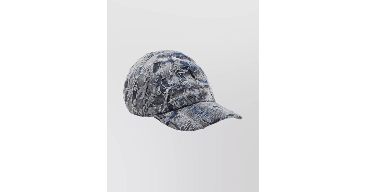DIESEL Curved Brim Distressed Baseball Cap in Grey for Men | Lyst UK