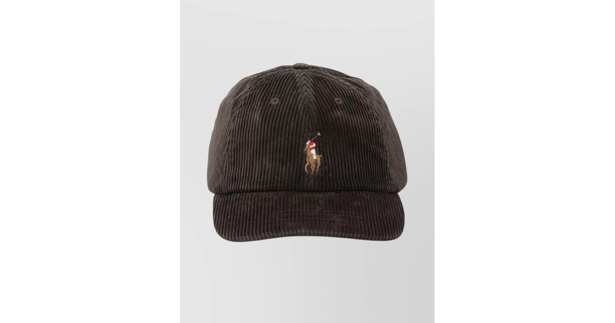 Polo Ralph Lauren Curved Brim Corduroy Texture Hat Collection in Black ...