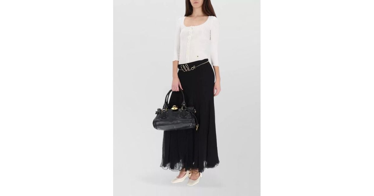 Chloé Silk Muslin Maxi Skirt Wide Silhouette in White | Lyst UK