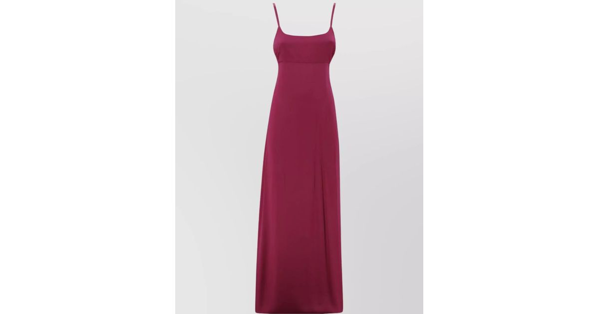 Max Mara Long Crepe Dress in Purple | Lyst