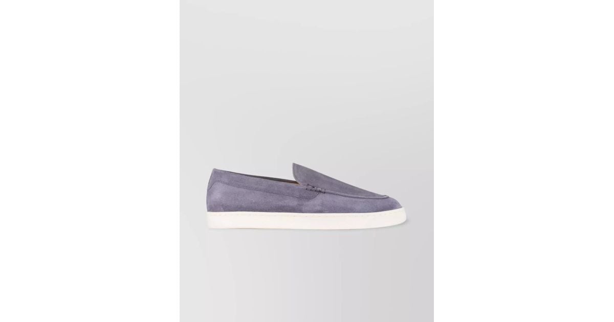 Brunello Cucinelli Suede Round Toe Flat Sole Sneakers in Purple for Men ...