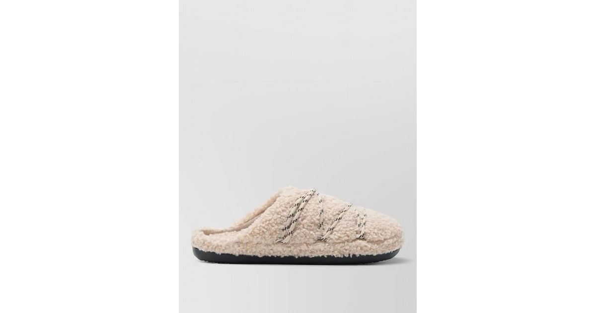 Moon Boot Teddy Style Slippers Lace Detail | Lyst UK