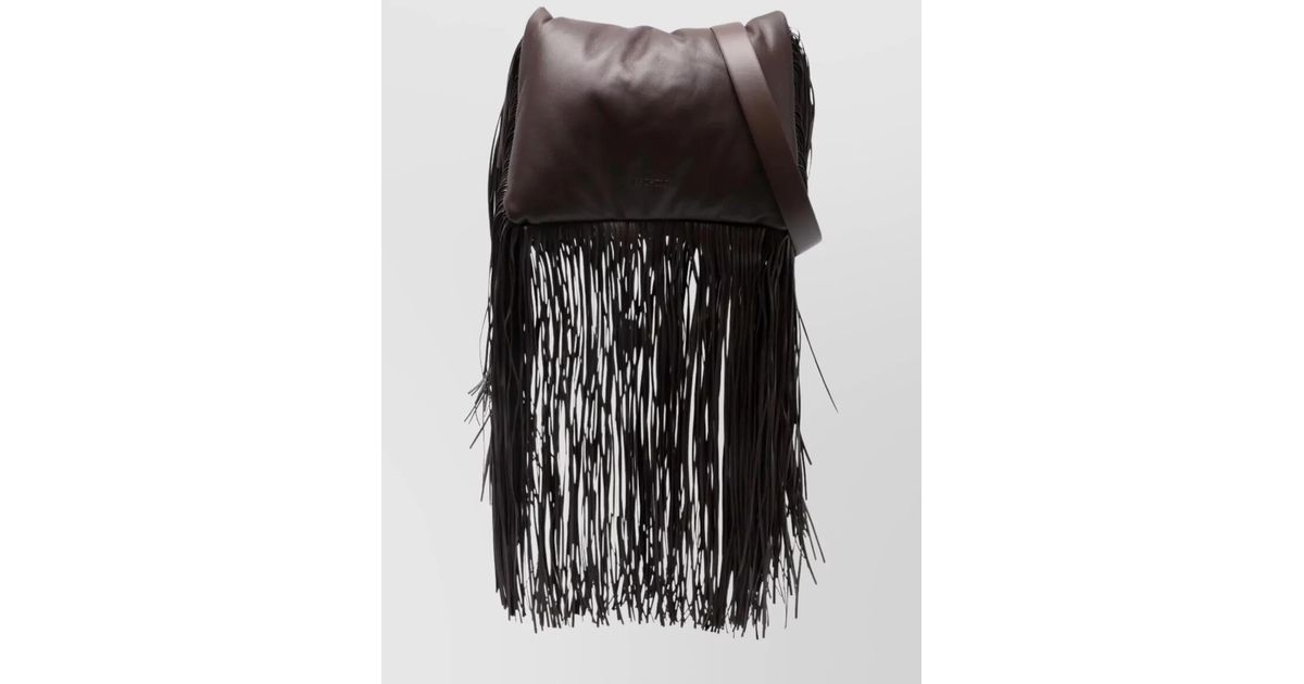 Sportmax Soft Fringe Maxi Shoulder Bag in Black | Lyst UK