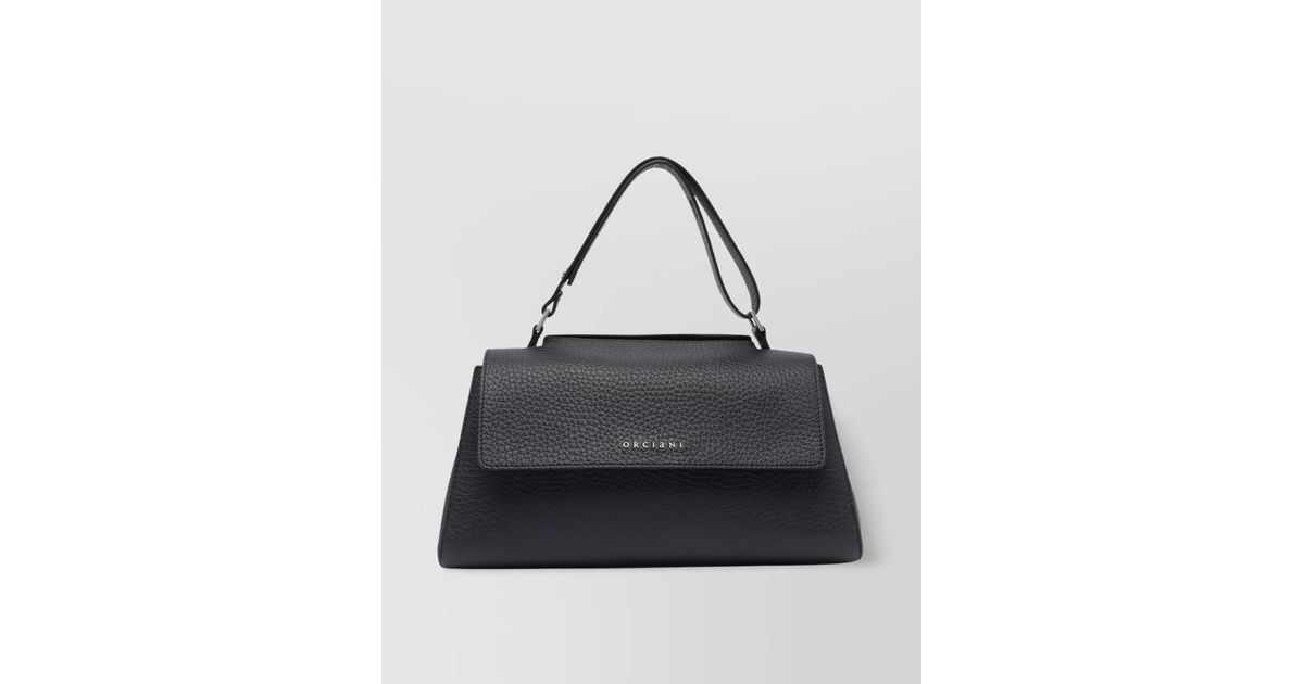 Orciani Notturno Leather Shoulder Bag in Black | Lyst UK