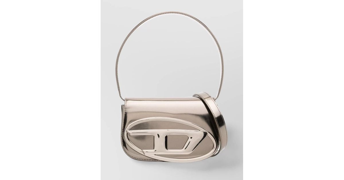 DIESEL 1Dr Leather Shoulder Bag in Gray | Lyst