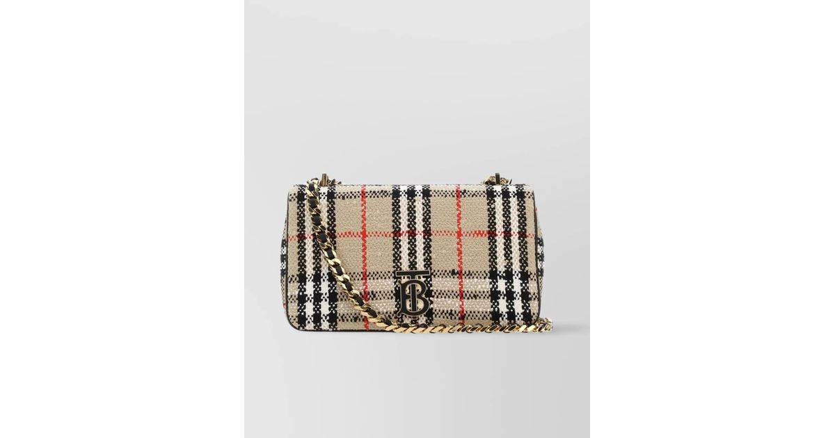 Burberry Rectangular Boucle Shoulder Bag in Natural | Lyst