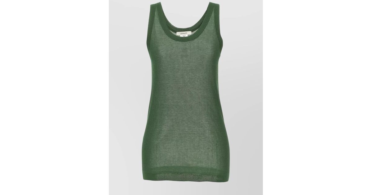 Lemaire Seamless Rib Tank Top in Green | Lyst