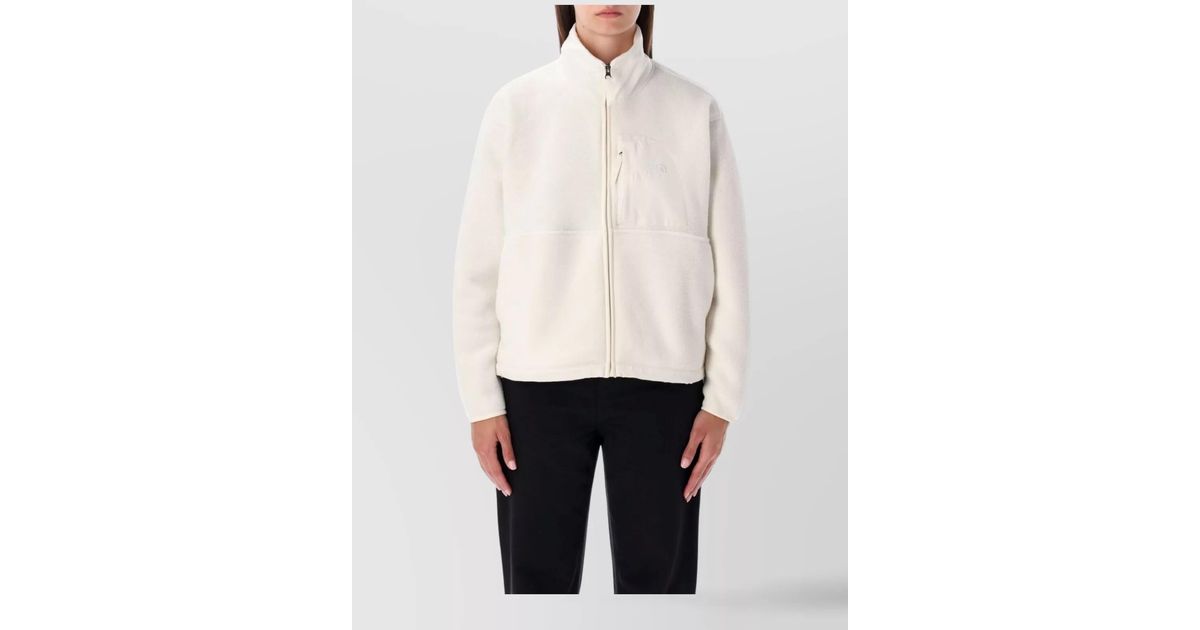 The North Face Full Zip Jacket Chest Pocket Design in White | Lyst
