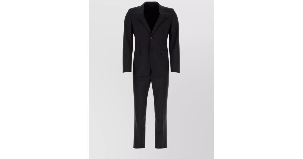 Prada Suit Wool Blend Notch Lapels in Black for Men | Lyst