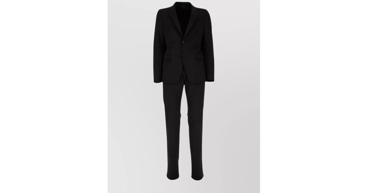 Prada Suit With Notched Lapel And Flap Pockets in Black for Men | Lyst UK