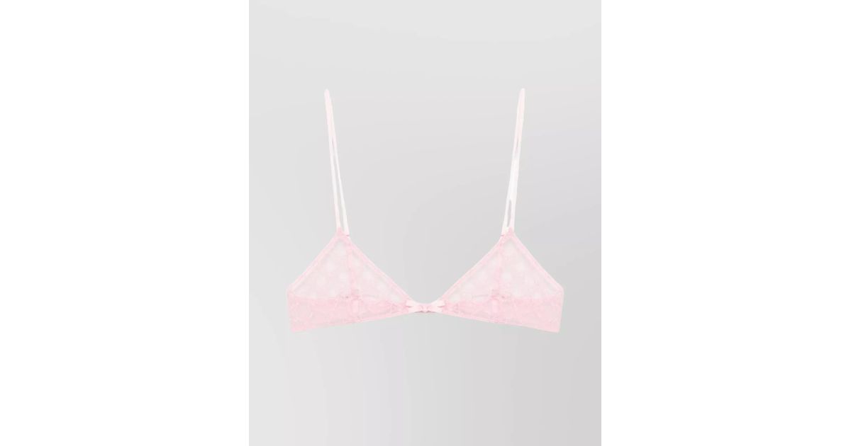 Gucci Bow Detailing Lace Lingerie Bra in Pink | Lyst UK