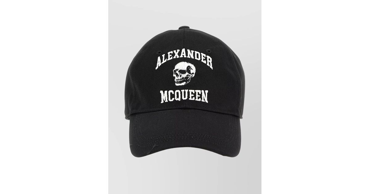 McQueen Cap Featuring Logo Embroidery Design in Black for Men | Lyst UK