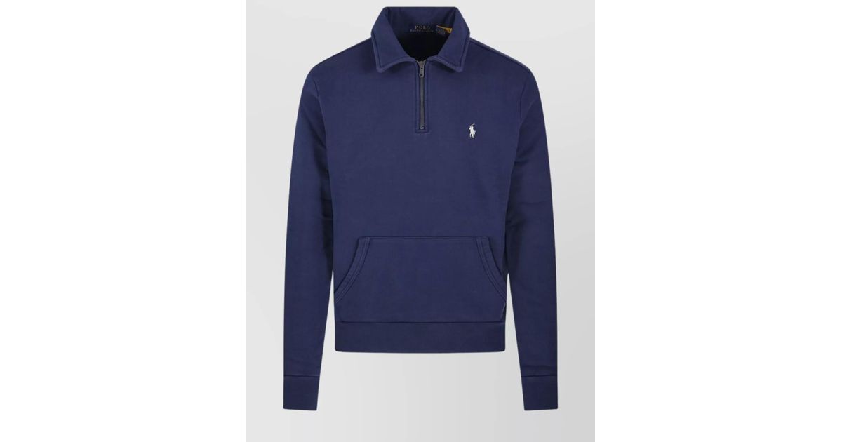 Ralph Lauren Half Zip Pullover Front Pocket in Blue for Men | Lyst