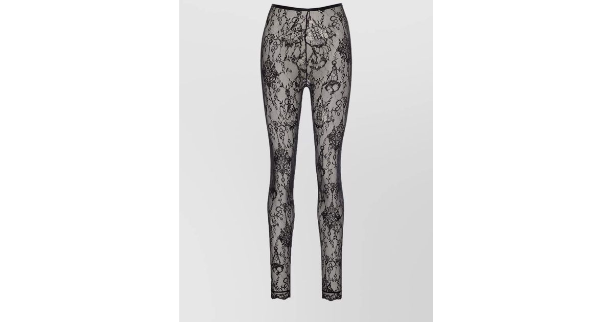 Givenchy Lace Detailing Sheer Fabric Trousers in Grey | Lyst UK