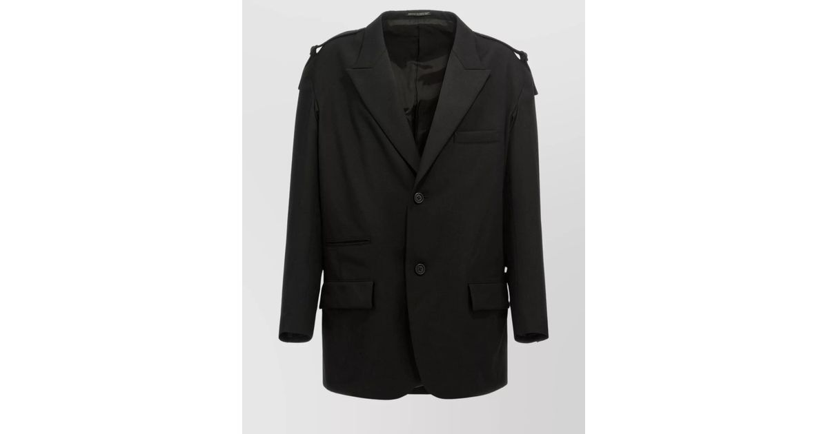 Yohji Yamamoto Blazer With Strap Detail And Chest Pocket in Black for Men | Lyst