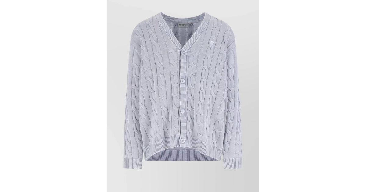 Carhartt Textured Cable Knit Crewneck Sweater in Blue for Men | Lyst UK