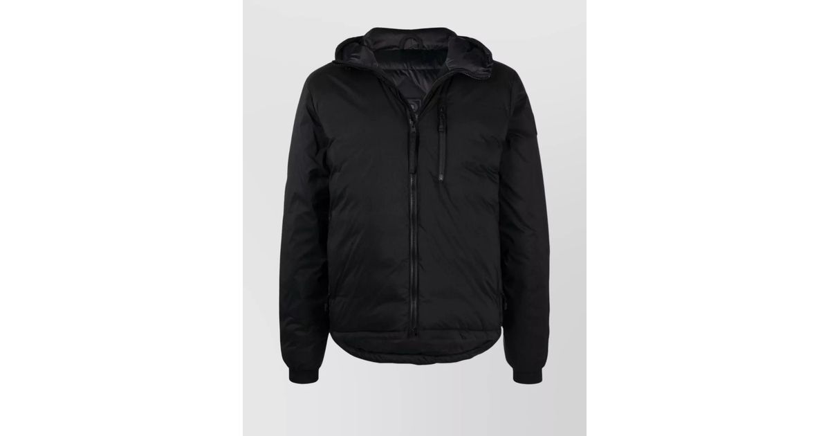 Canada Goose Quilted Jacket With Hood And Zipper Pockets in Black for ...
