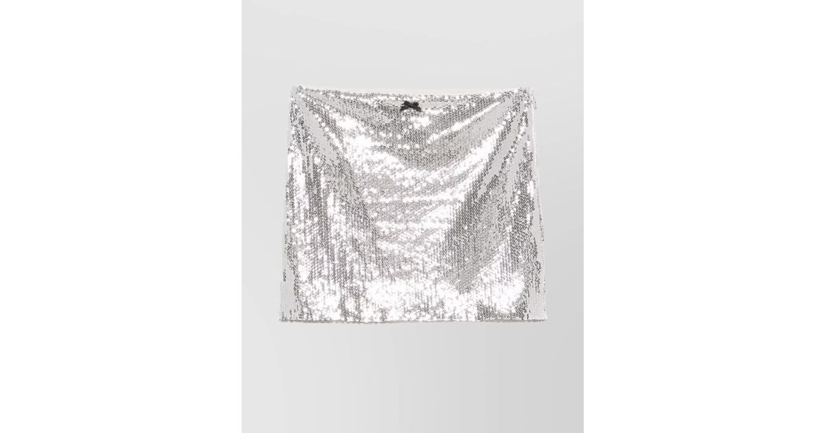 ROTATE BIRGER CHRISTENSEN Sequin Mini Skirt Bow Detail in White | Lyst
