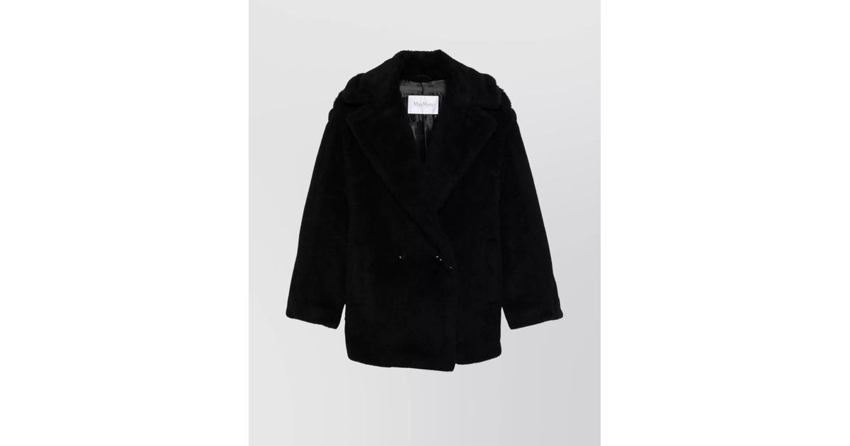 Max Mara Coat Wool Double-Breasted Design in Black | Lyst