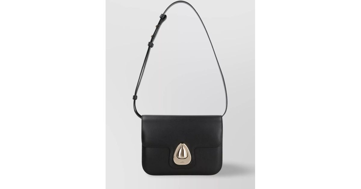 A.P.C. Grace Leather Shoulder Bag in Black | Lyst