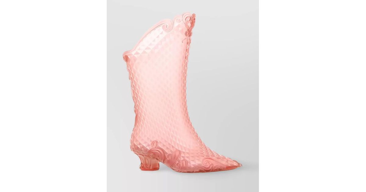 Y. Project Sculpted Heel Translucent Boots in Pink | Lyst