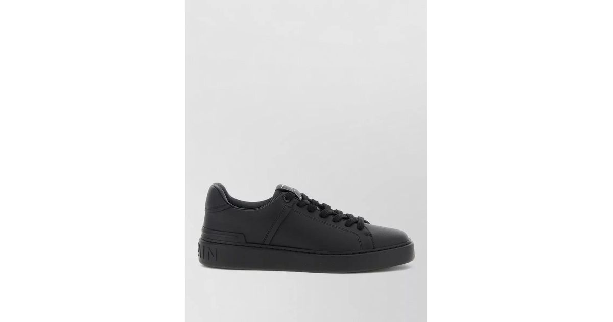 Balmain B Court Sneakers Flat Sole Round Toe in Black for Men | Lyst UK