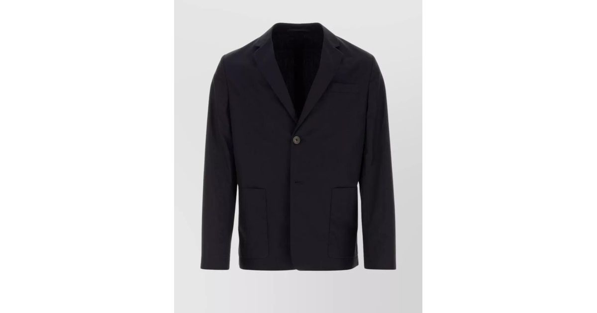 Prada Cotton Blazer in Blue for Men | Lyst UK