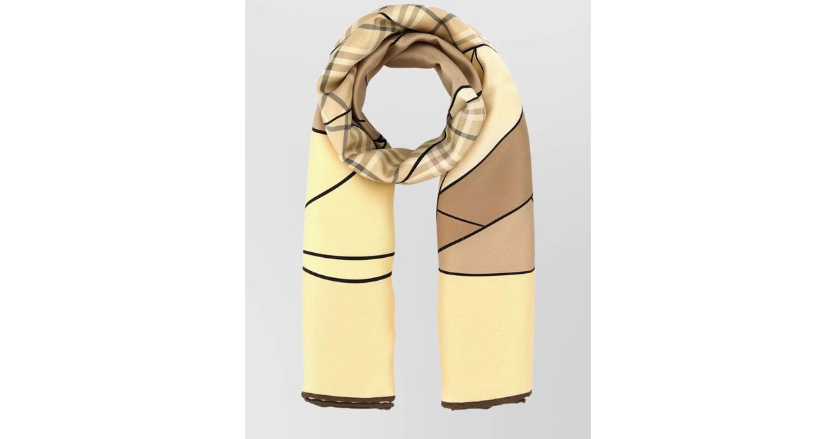 Burberry Silk Foulard With Geometric Pattern And Soft Texture in ...