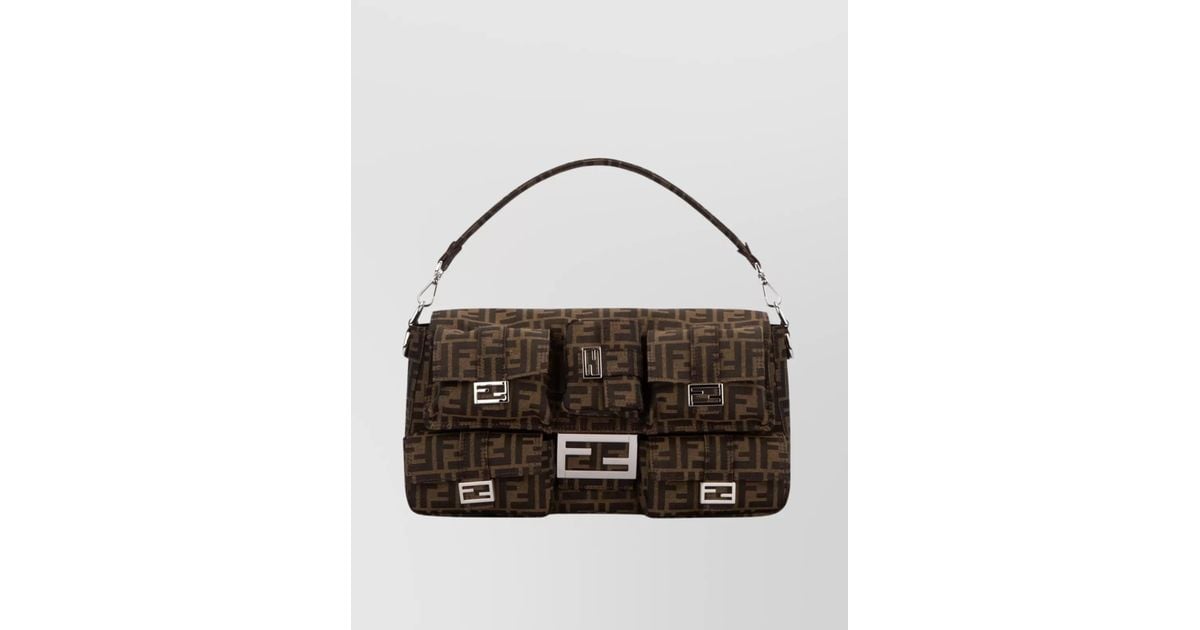 Fendi Chain Strap Shoulder Bag With Metal Hardware in Brown | Lyst