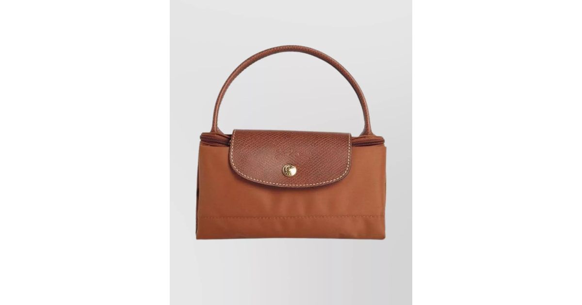 Longchamp Original Pliage Tote Bag Handle in Brown | Lyst UK
