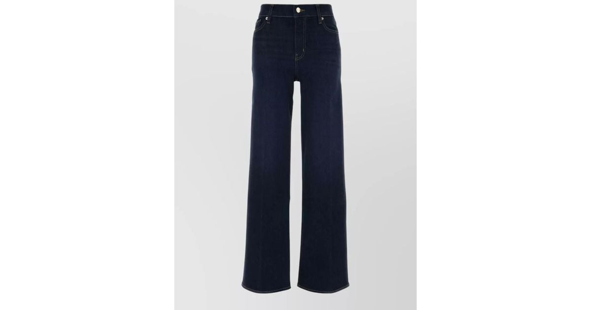 FRAME Wide-Leg High-Rise Denim Palazzo Trousers in Blue | Lyst UK