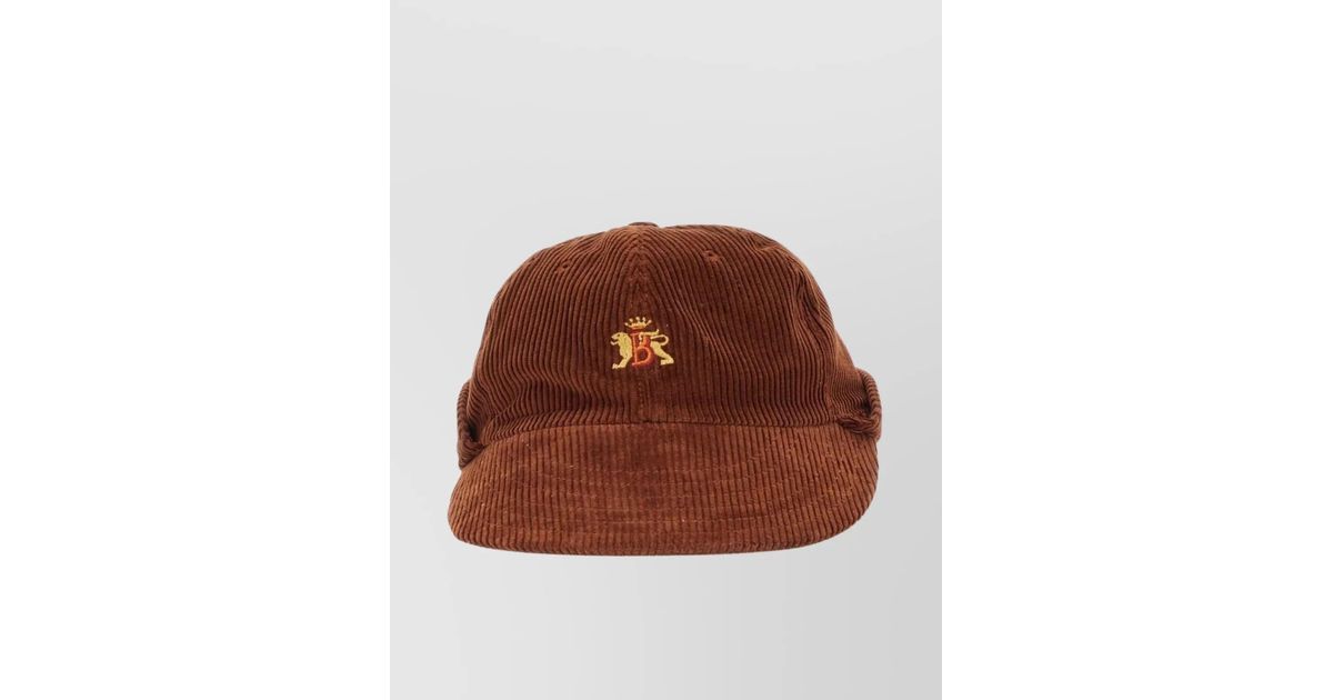 Baracuta Logo Embroidered Corduroy Foldable Brim Hat in Brown for Men ...