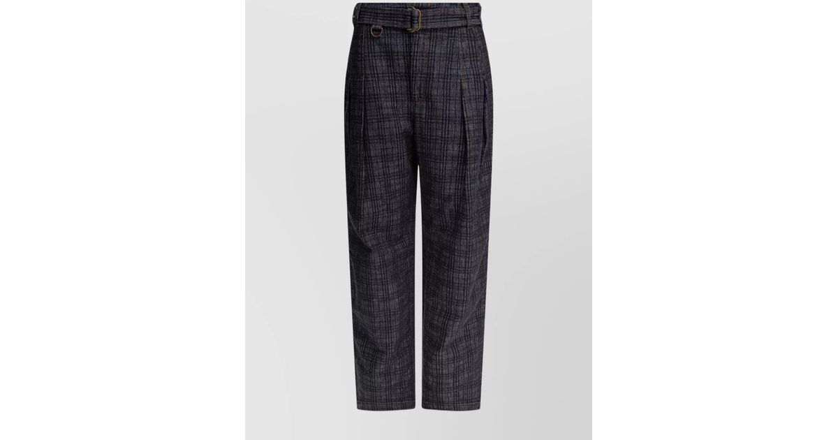 Burberry Trousers Featuring Check Pattern And Back Pocket in Blue | Lyst UK