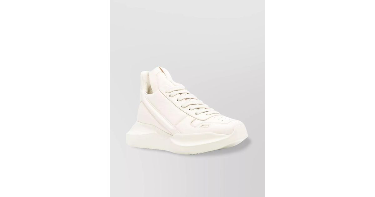 Rick Owens Low Top Sneakers With Chunky Rubber Sole in Natural | Lyst