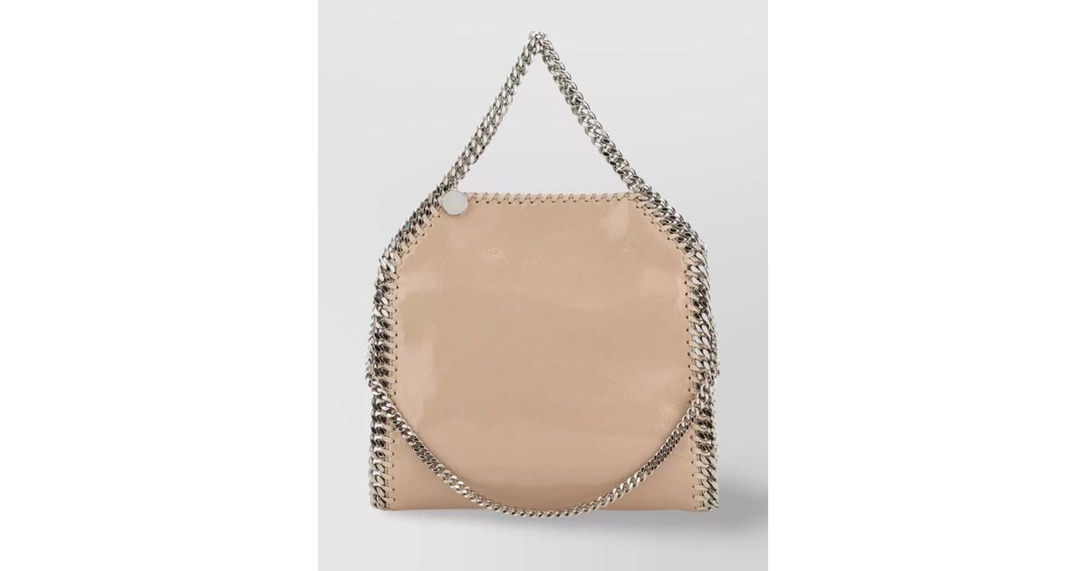Stella McCartney Mini Chain Strap Shoulder Bag in Natural | Lyst