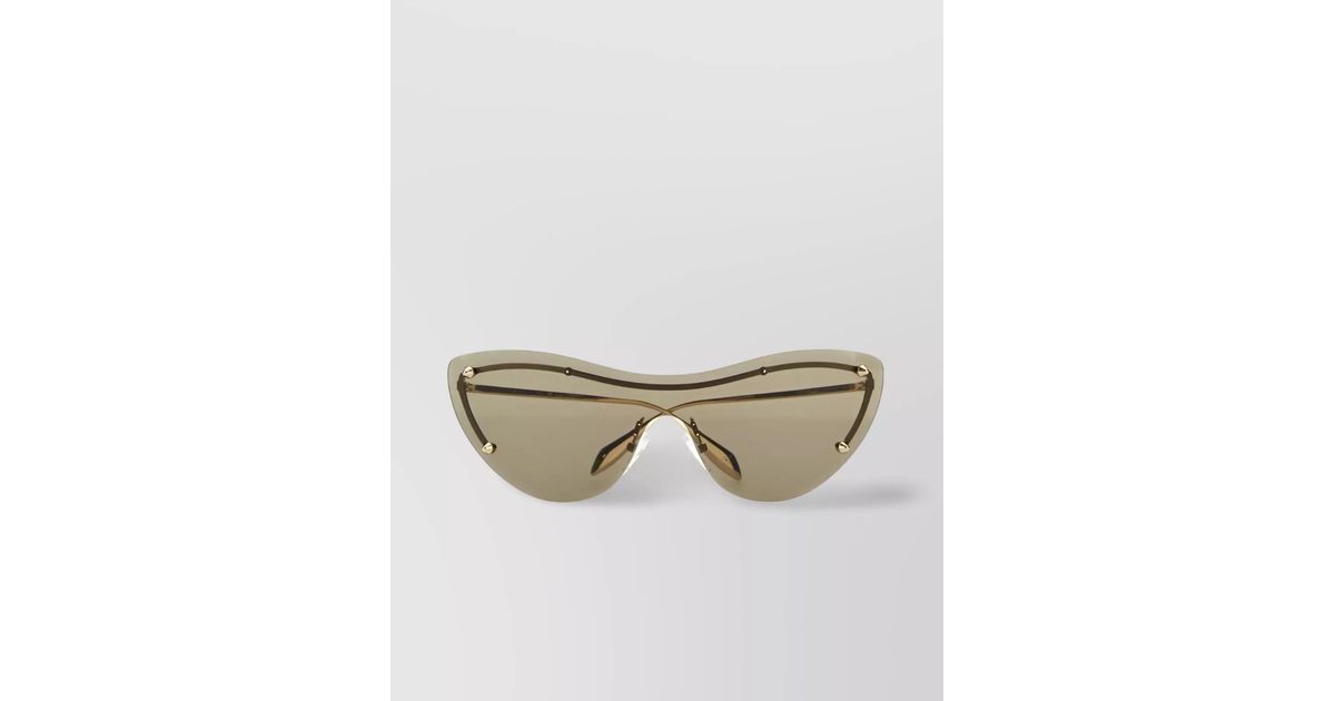 McQueen Spike Stud Metal Shades in Natural | Lyst UK