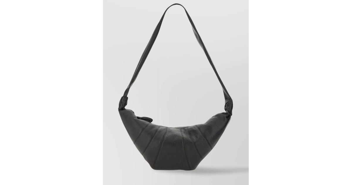 Lemaire Curved Knotted Strap Textured Cross-Body Bag in Black | Lyst UK