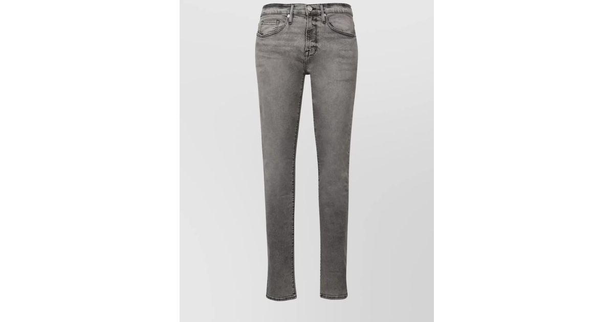 FRAME Slim Fit Jeans Faded Wash in Grey for Men | Lyst UK