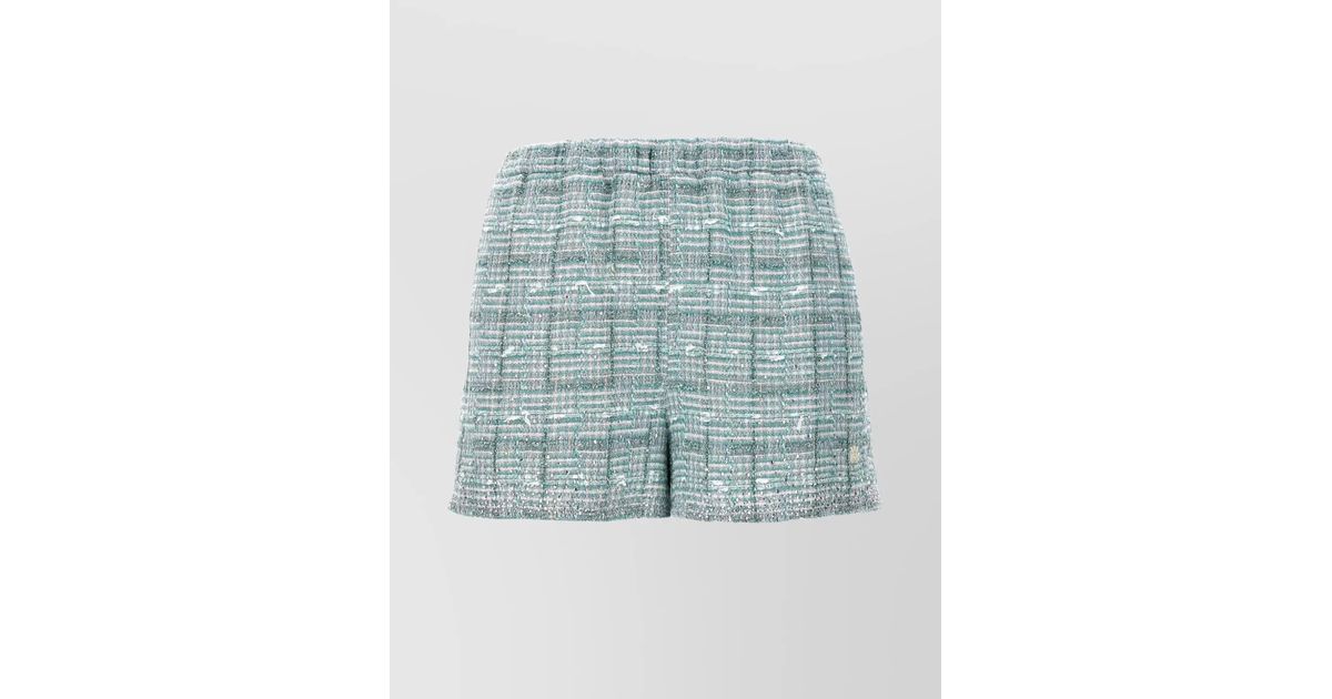 Amiri Crystal Woven Pattern Textured Fabric Shorts in Blue | Lyst