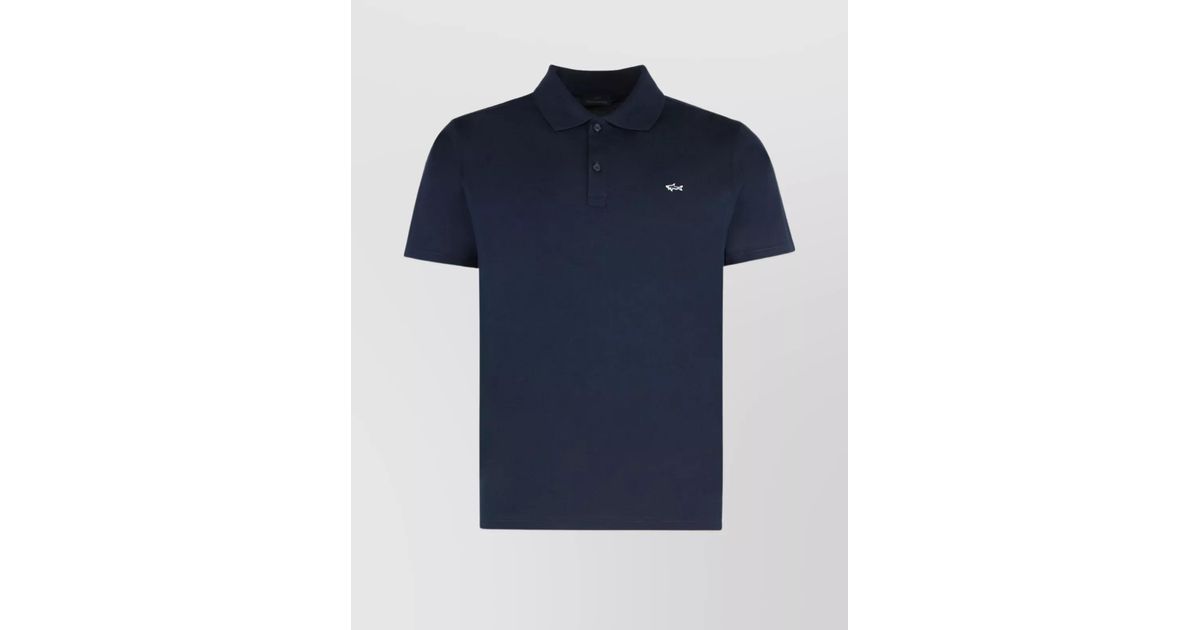 Paul & Shark Short Sleeve Polo Featuring Side Slits in Blue for Men ...